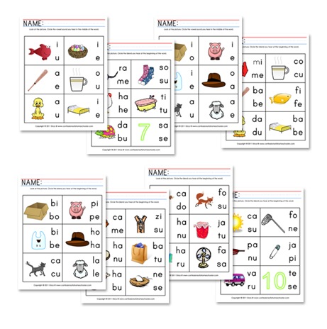 K4 Vowel Sounds & Beginning Blend Worksheets - Confessions of a ...